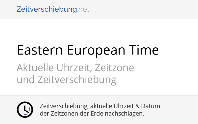 EET - Eastern European Time: Aktuelle Uhrzeit