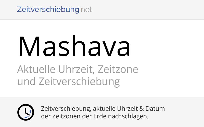 Aktuelle Uhrzeit in Mashava, Simbabwe (Masvingo): Datum, Zeitzone ...