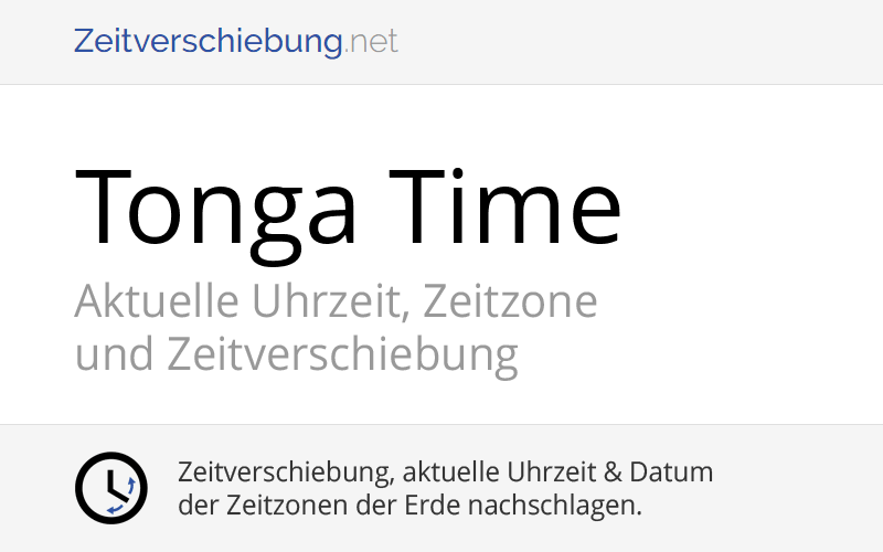 TOT - Tonga Time: Aktuelle Uhrzeit