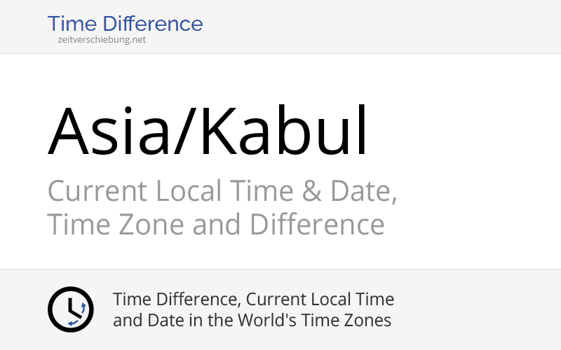 Asia/Kabul: Time Zone in Afghanistan, Current local time