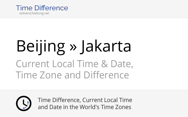 Time Difference: Beijing, China » Jakarta, Indonesia