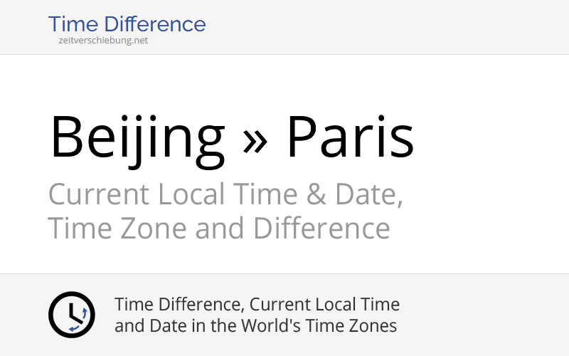 Time Difference: Beijing, China » Paris, France