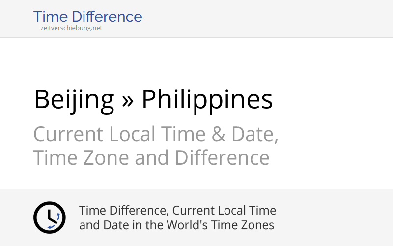 Time Difference: Beijing, China » Philippines, Asia/Manila