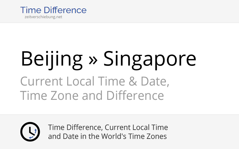 Time Difference: Beijing, China » Singapore, Asia/Singapore