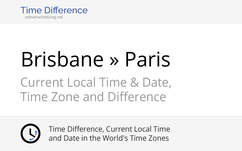 Time Difference: Brisbane, Australia » Paris, France