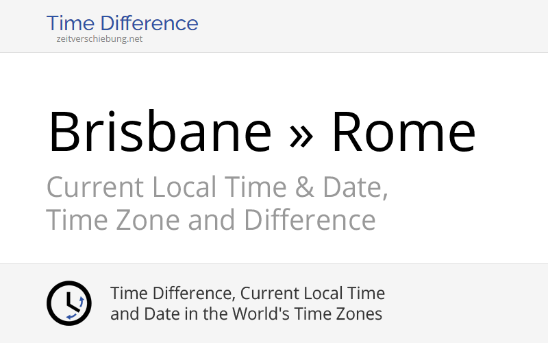 Time Difference: Brisbane, Australia » Rome, Italy