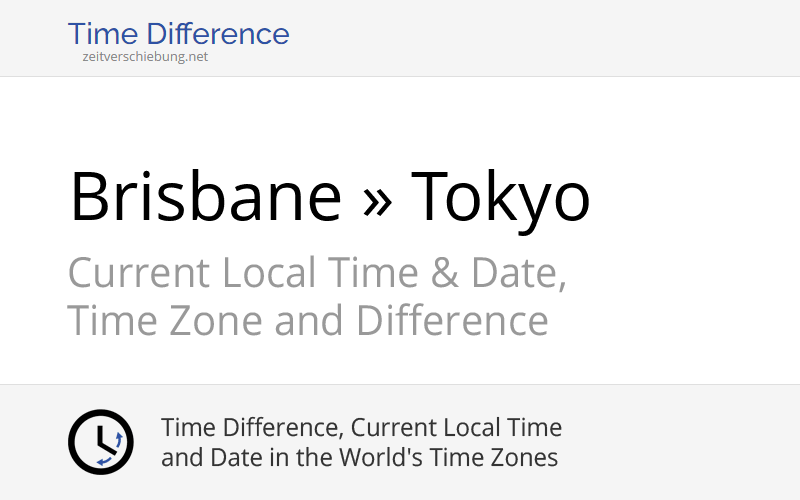 Time Difference: Brisbane, Australia » Tokyo, Japan