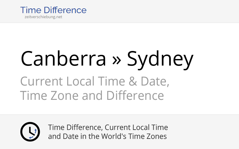Time Difference: Canberra, Australia » Sydney, Australia