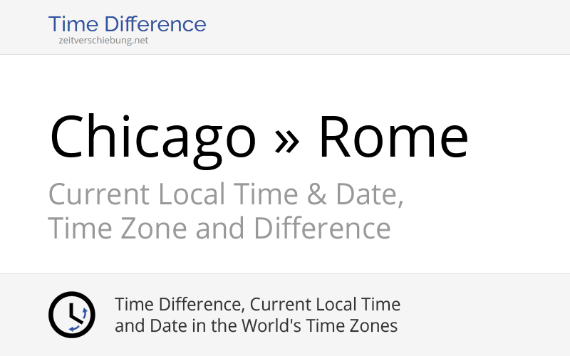 Time Difference: Chicago, United States » Rome, Italy