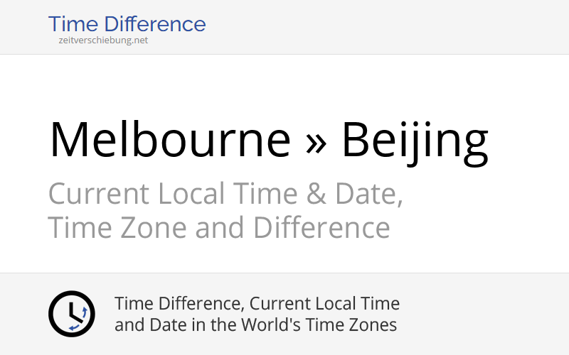Time Difference: Melbourne, Australia » Beijing, China