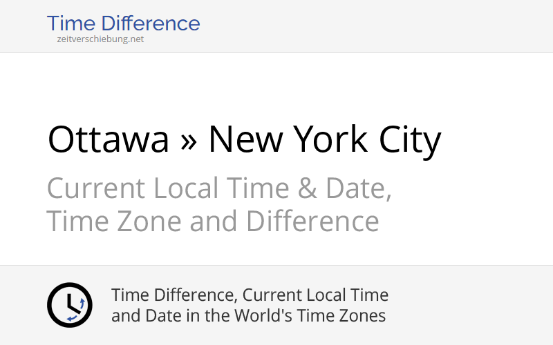 Time Difference: Ottawa, Canada » New York City, United States