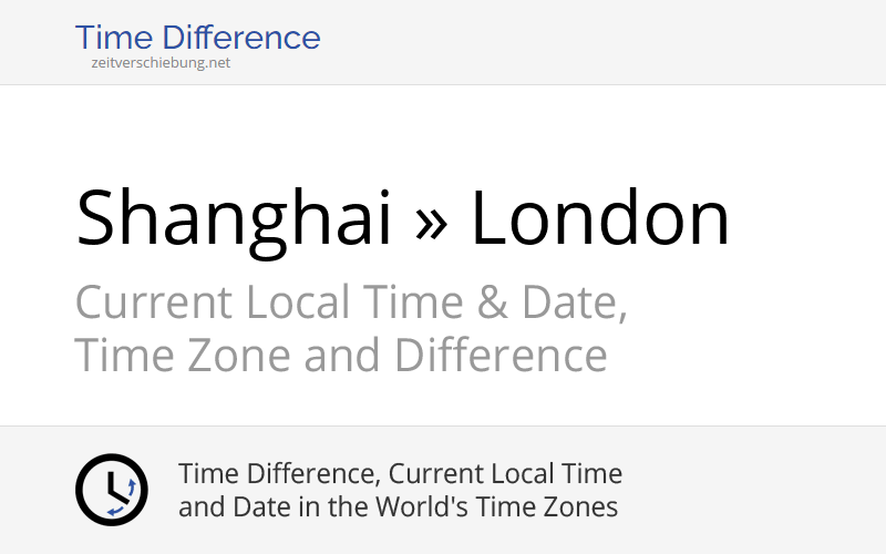 Time Difference: Shanghai, China » London, United Kingdom