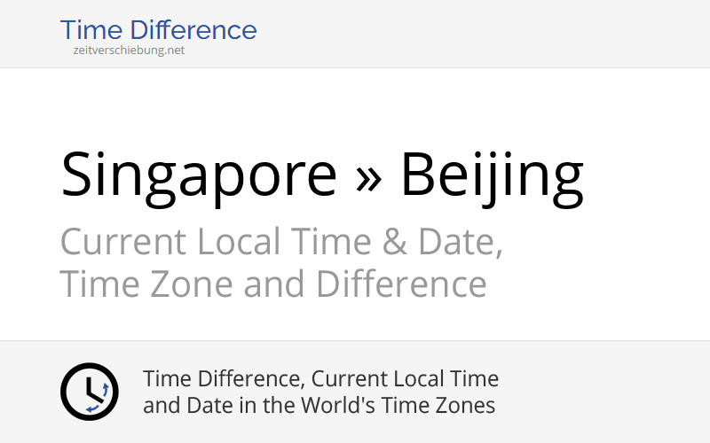 Time Difference: Singapore, Asia/Singapore » Beijing, China