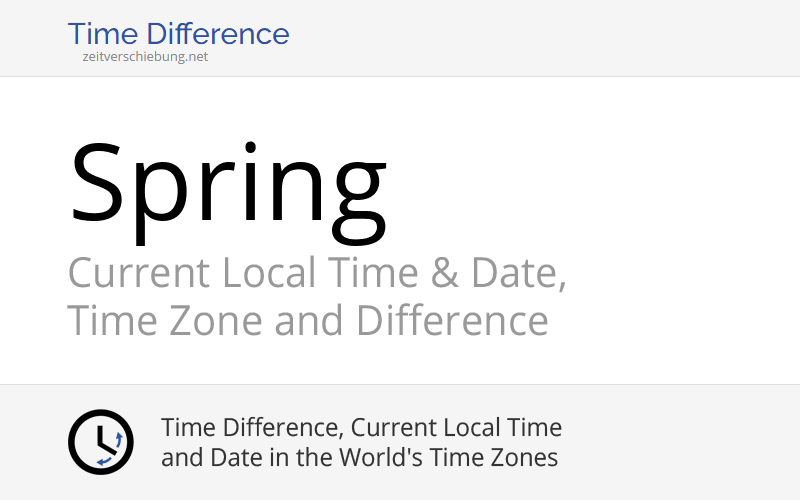 Current Local Time in Spring, United States (Harris County, Texas ...