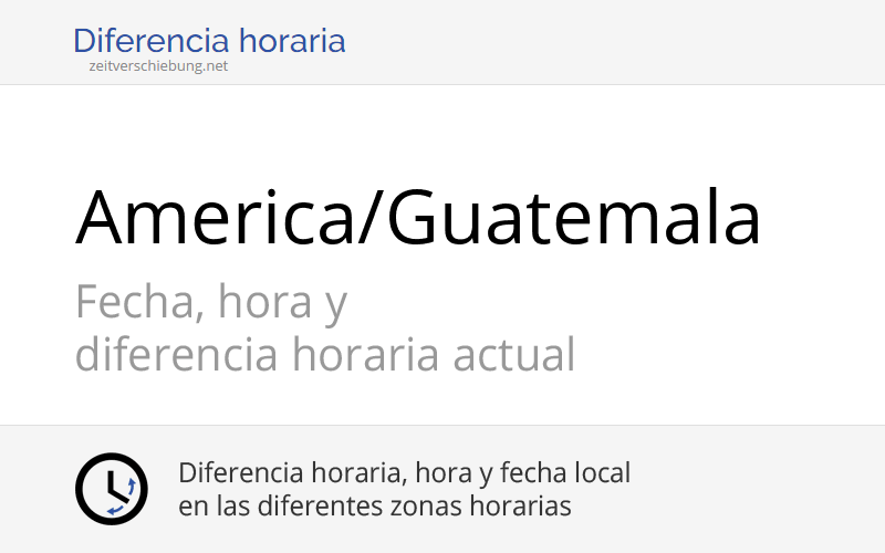 America/Guatemala: Zona horaria en Guatemala, Hora actual