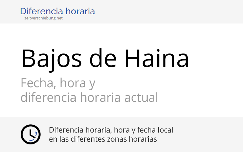 Hora actual en Bajos de Haina, República Dominicana (San Cristóbal ...