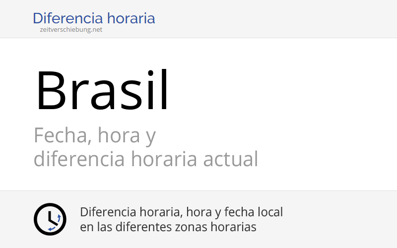 Brasil, Sudamérica: Fecha, hora y diferencia horaria actual