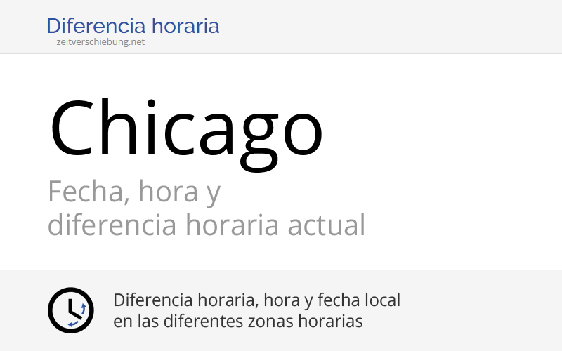 Hora actual en Chicago, Estados Unidos (USA) (Cook County, Illinois ...