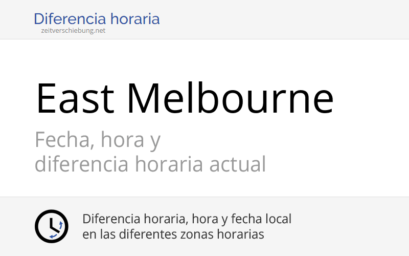 Hora actual en East Melbourne, Australia (Melbourne, Victoria): Fecha ...