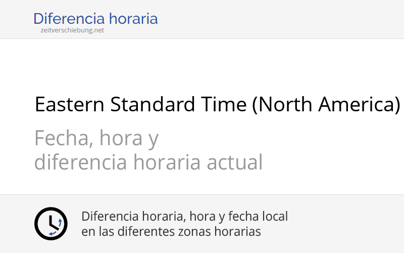 EST - Eastern Standard Time (North America): Hora actual