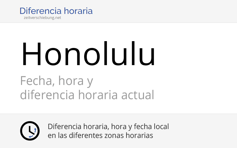 Hora actual en Honolulu, Estados Unidos (USA) (Honolulu County, Hawaii ...