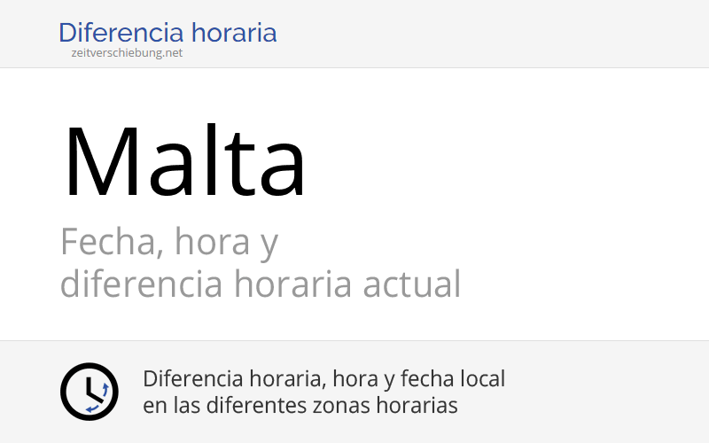 Malta, Europa: Fecha, hora y diferencia horaria actual