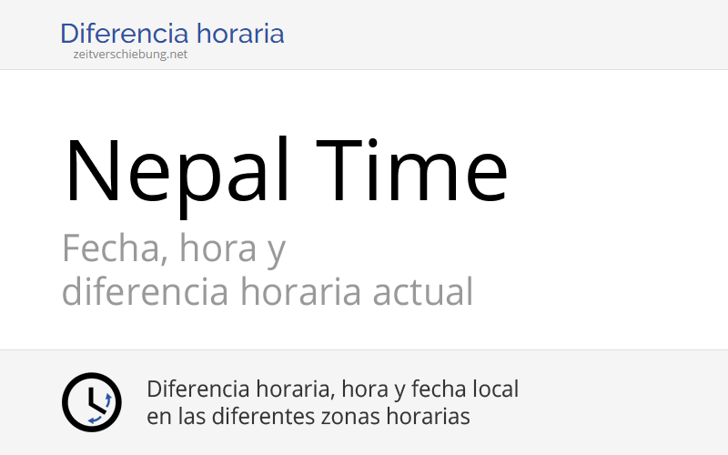 NPT - Nepal Time: Hora actual