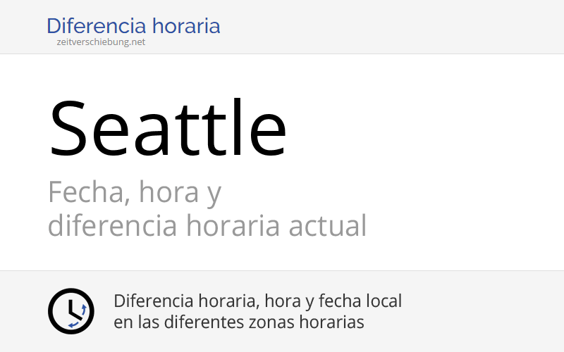 Hora actual en Seattle, Estados Unidos (USA) (King County, Washington ...