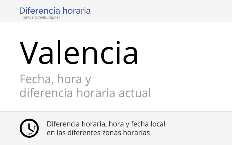 Hora actual en Valencia, España (Província de València): Fecha, zona ...
