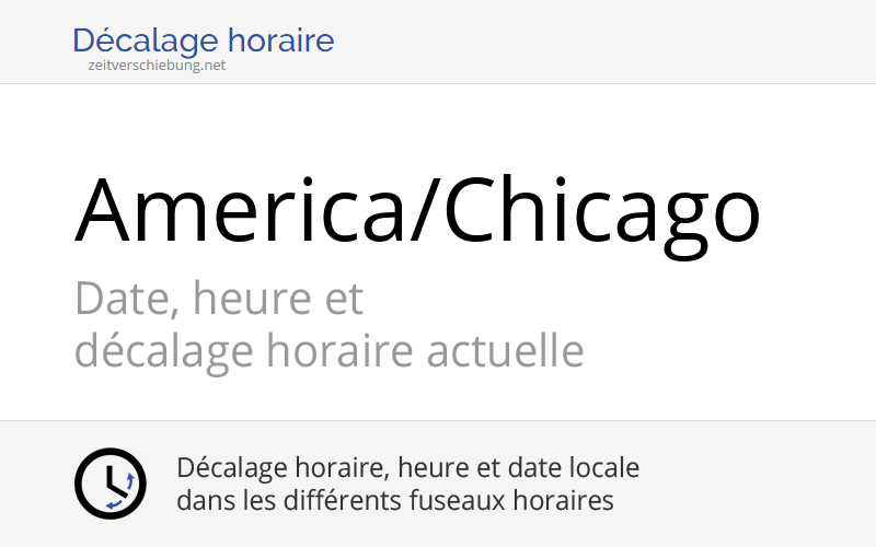 America/Chicago: Fuseau horaire en États-Unis (USA), Heure actuelle