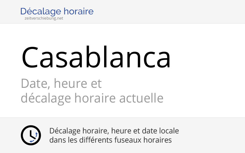 Heure actuelle à Casablanca, Maroc (Casablanca-Settat): Date, fuseau ...