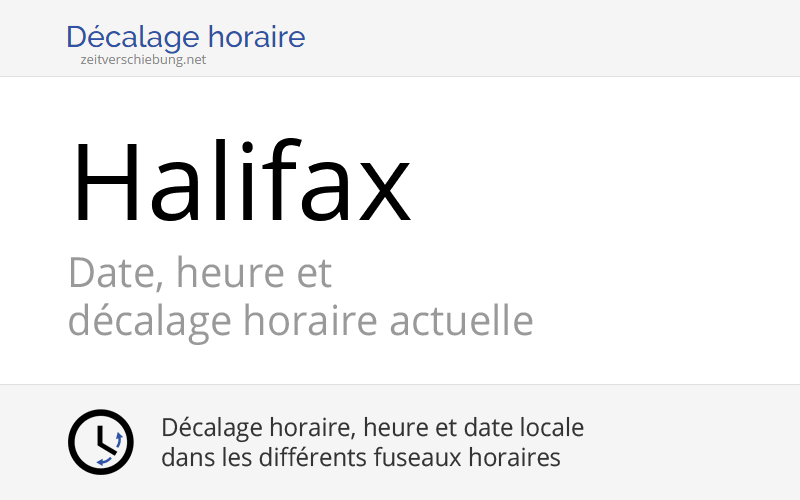 Heure actuelle à Halifax, Canada (Halifax Regional Municipality, Nova ...