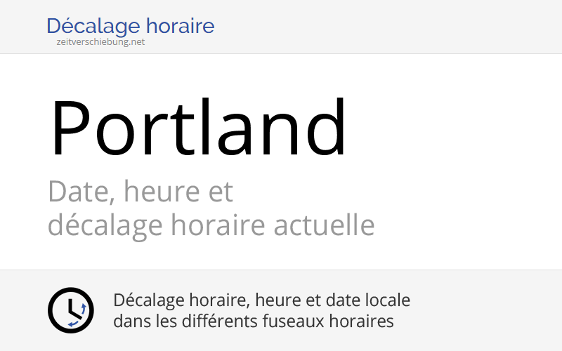 Heure actuelle à Portland, États-Unis (USA) (Multnomah County, Oregon ...