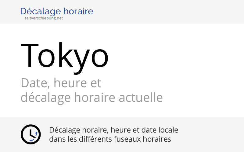 Heure actuelle à Tokyo, Japon: Date, fuseau horaire, décalage horaire ...