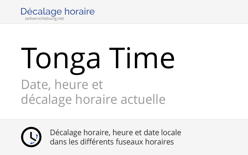 TOT - Tonga Time: Heure actuelle
